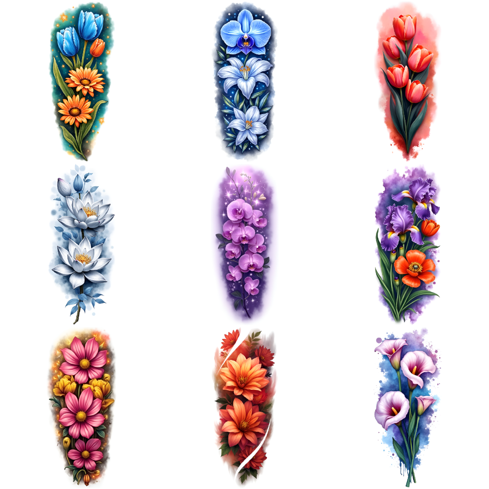 9 Realistic Temporary Tattoos Waterproof Long Lasting Body Stickers ...