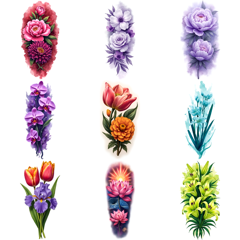 9 Realistic Temporary Tattoos Waterproof Long Lasting Body Stickers ...