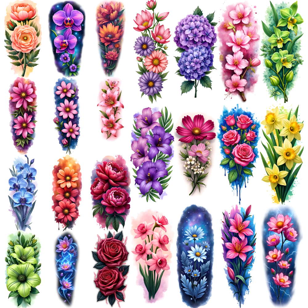 9 Realistic Temporary Tattoos Waterproof Long Lasting Body Stickers ...