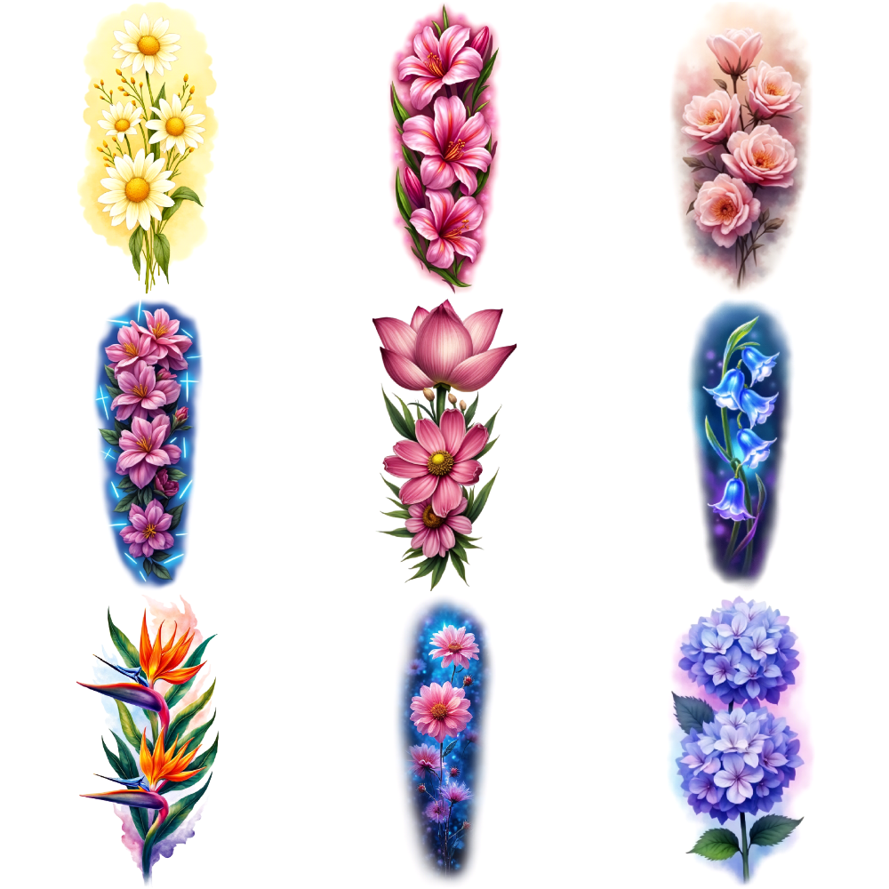 9 Realistic Temporary Tattoos Waterproof Long Lasting Body Stickers ...