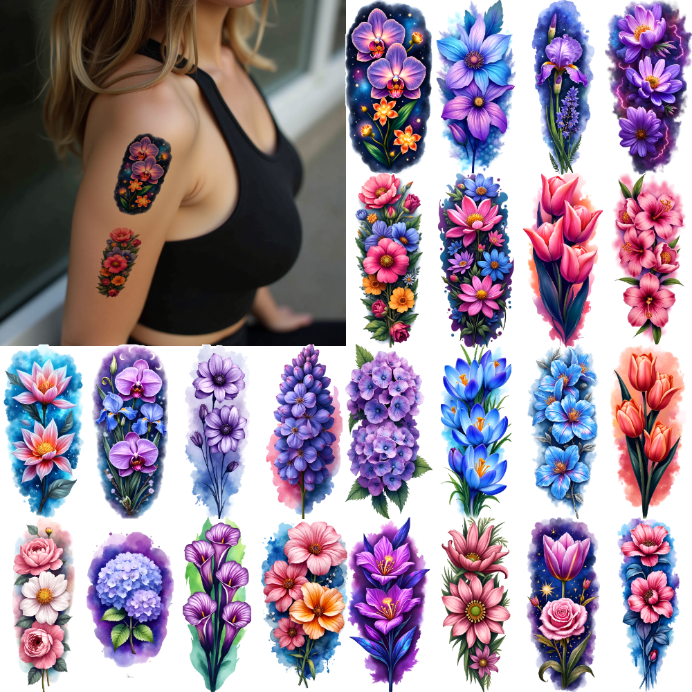 9 Realistic Temporary Tattoos Waterproof Long Lasting Body Stickers ...