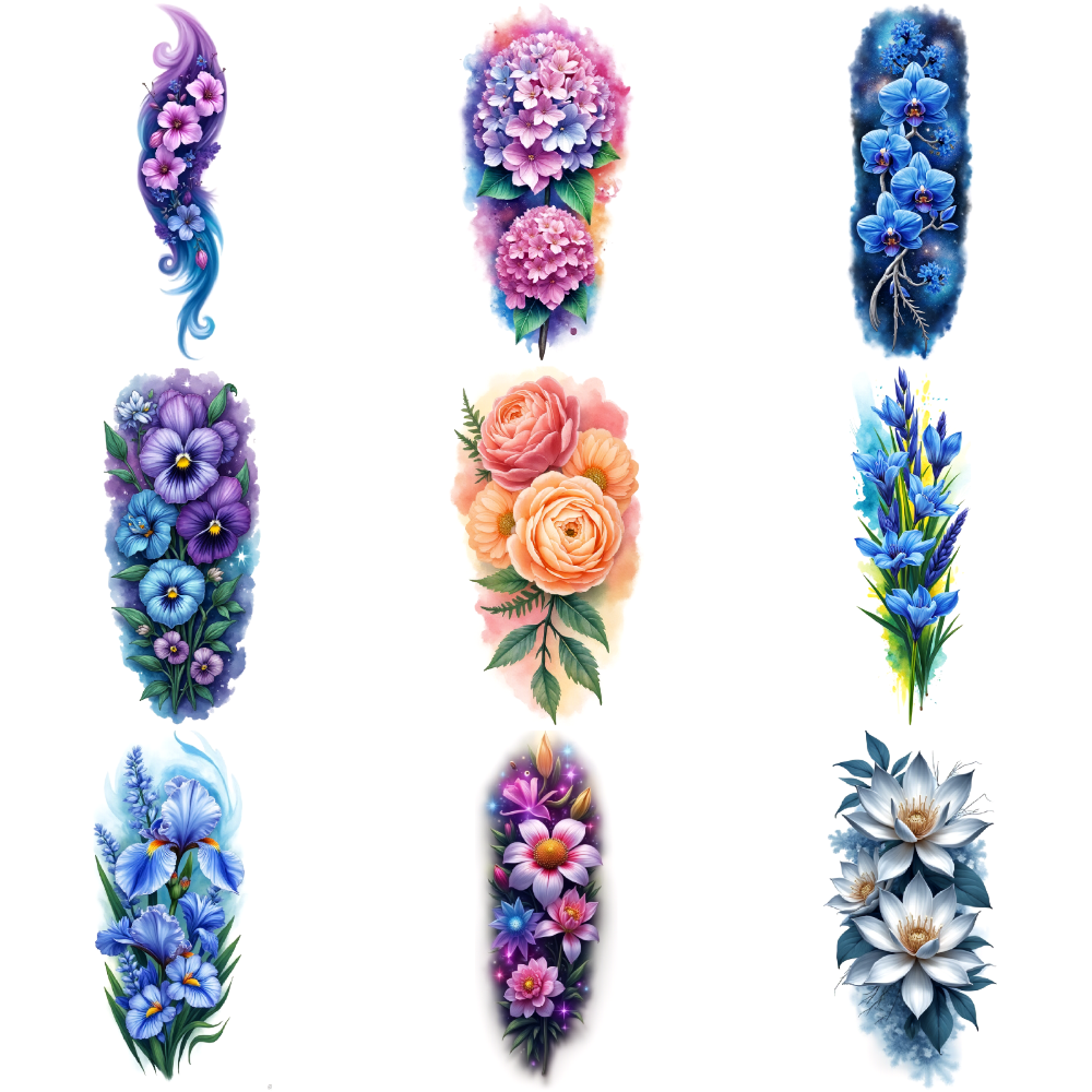 9 Realistic Temporary Tattoos, Waterproof Long Lasting Body Stickers ...