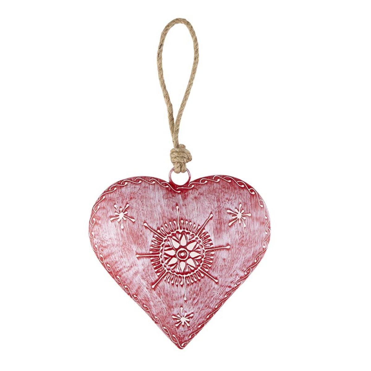 9" Red Stylish Unique Wooden Large Heart Shaped Decor - Walmart.com