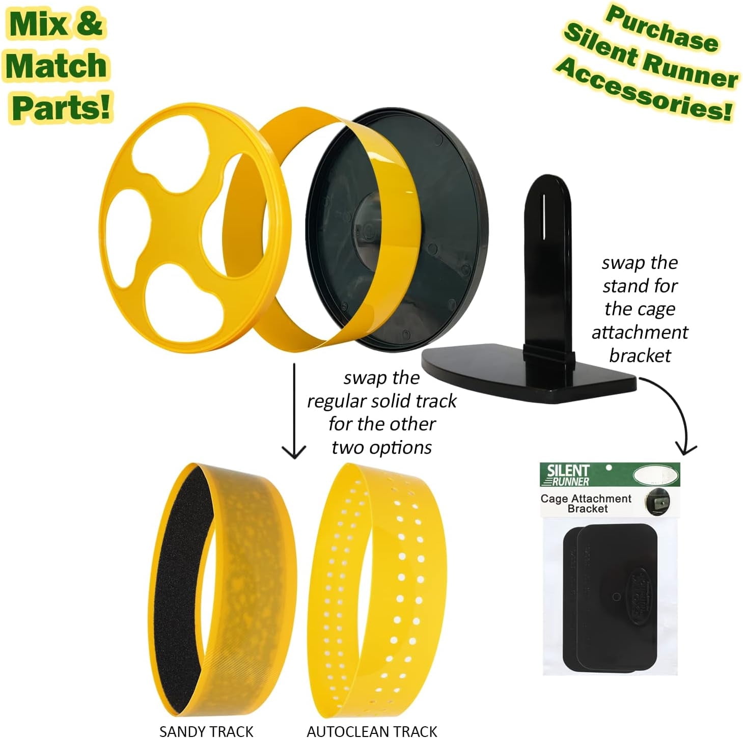 9" Regular Silent Runner Wheel (Yellow) - Quiet Exercise Running Toy ...