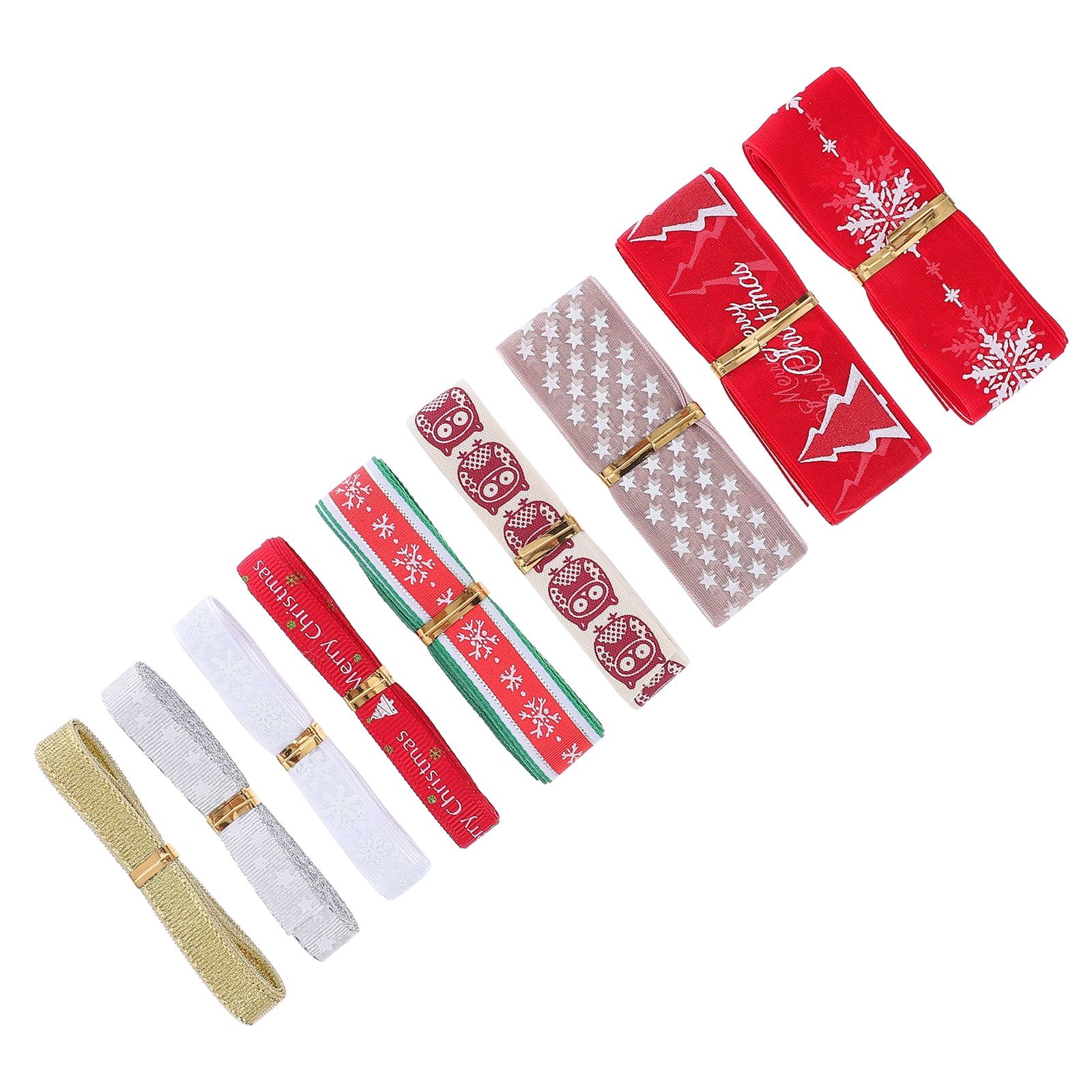 9 Rolls Christmas Packing Ribbons Exquisite Gift Ribbons (Assorted ...