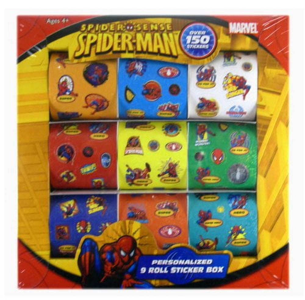 9 Rolls Of Spider Sense Spider Man Sticker Box - Spiderman Sticker Set ...