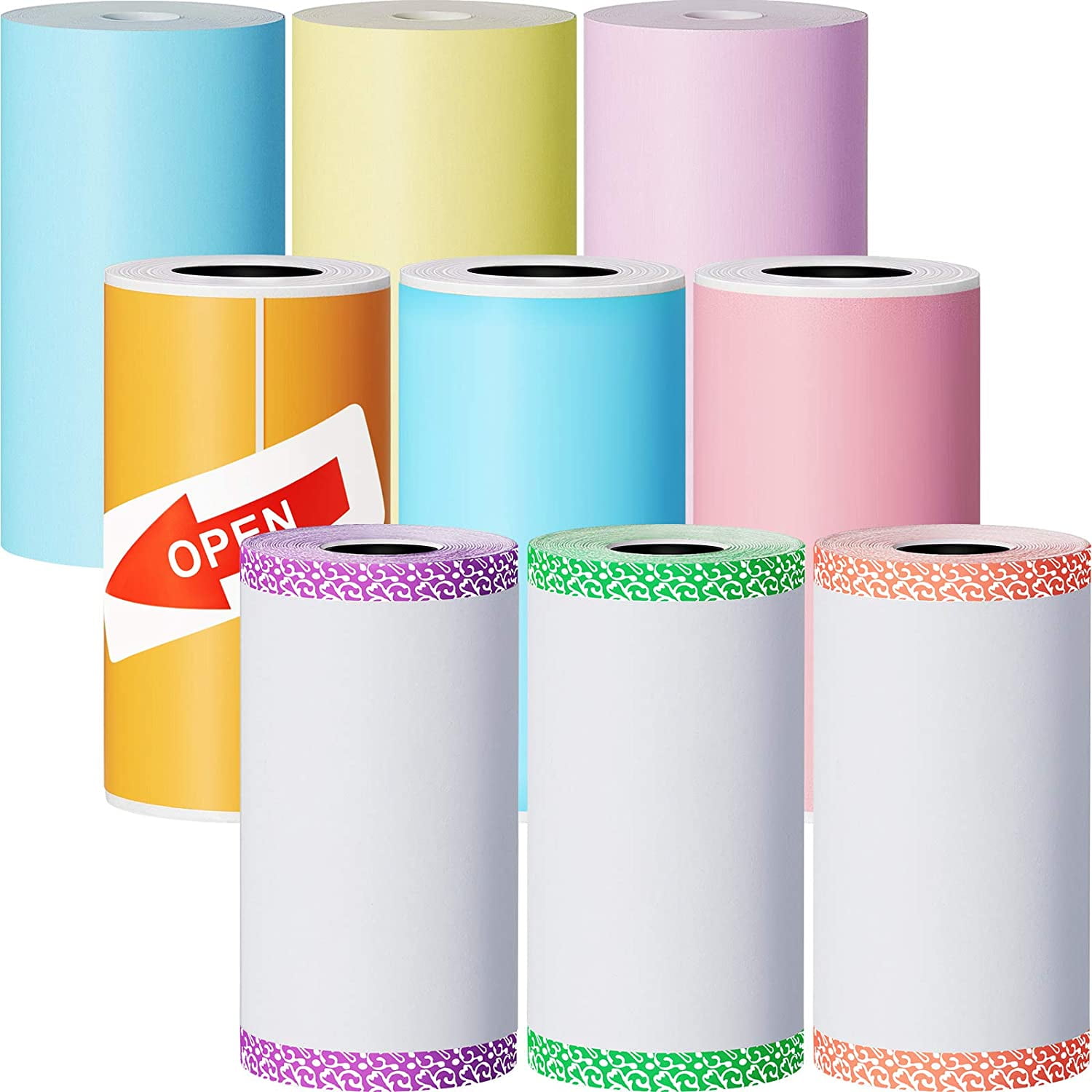 9 Rolls of Thermal Printer Paper Just 3 Rolls of Adhesive 57 X 30 mm ...