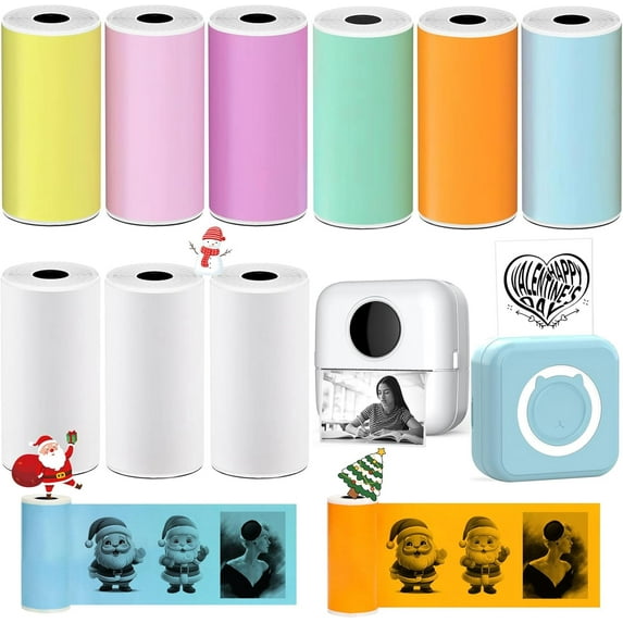 9 Rolls Thermal Sticker Paper for Mini Printer,Self-Adhesive Paper 57 ...