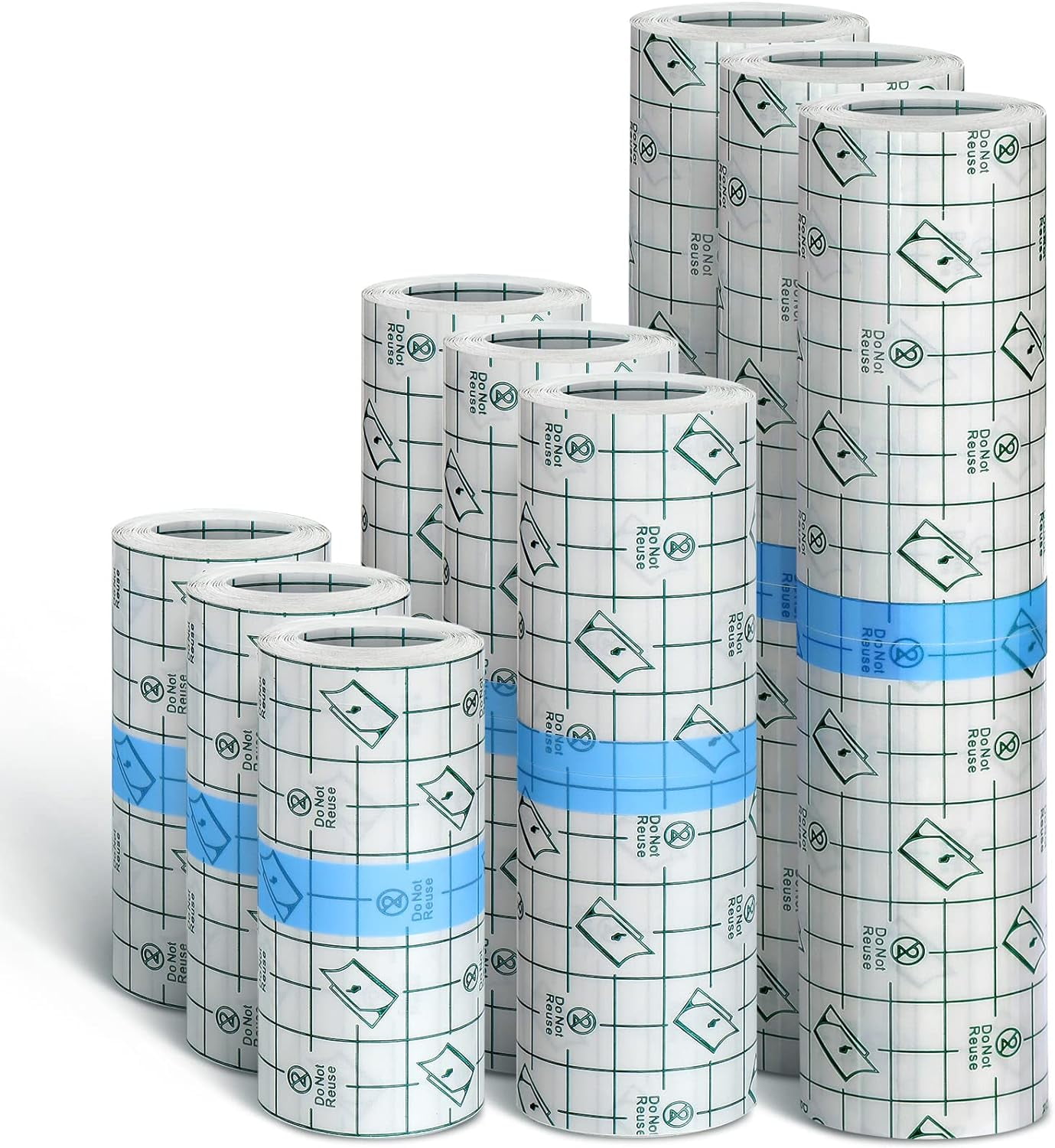 9 Rolls Waterproof Bandages Transparent Film Dressing Roll Stretch ...