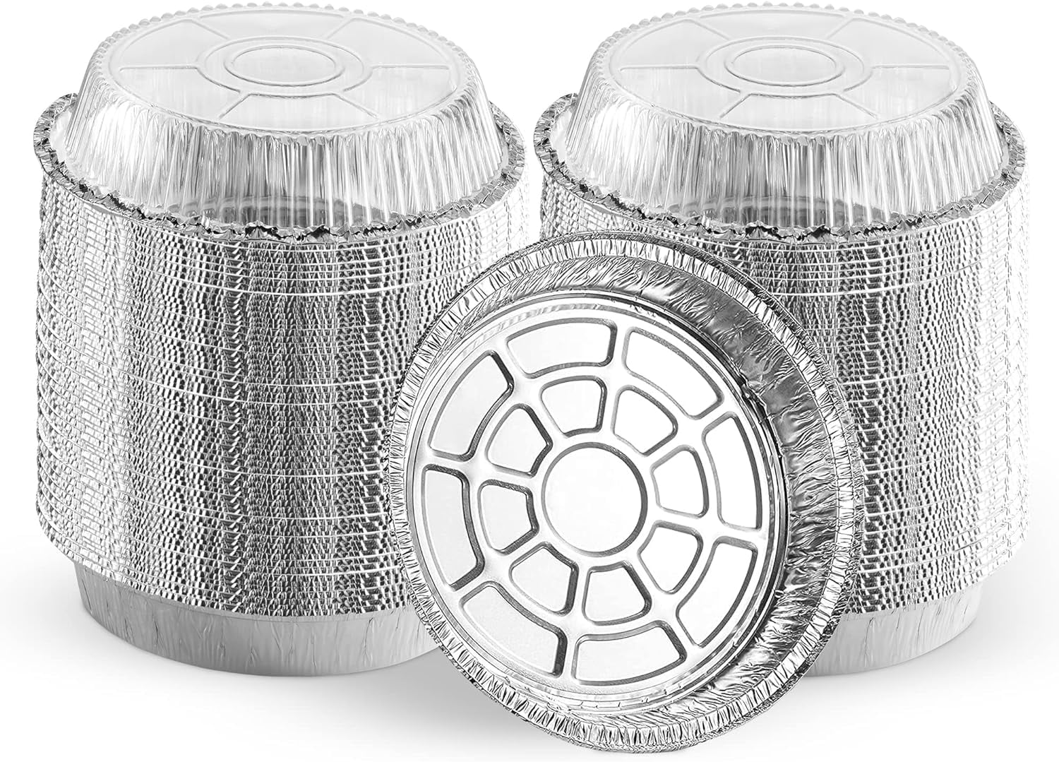 9” Round Aluminum Foil Pans with Clear Lids | Disposable Containers ...