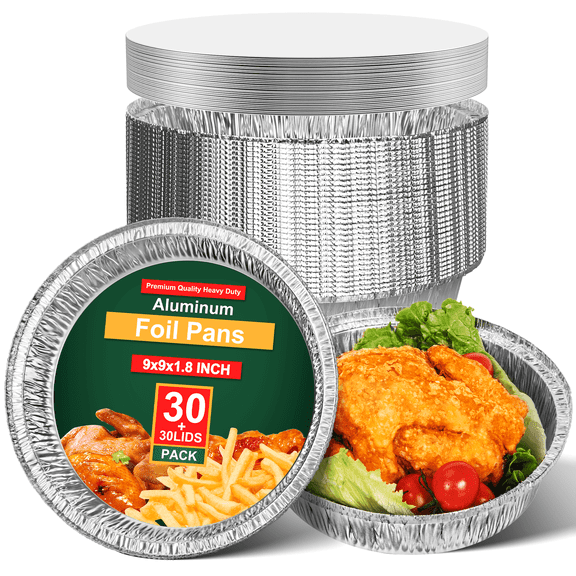 Disposable Aluminum Foil Food Containers with Lids, Rectangular and ...