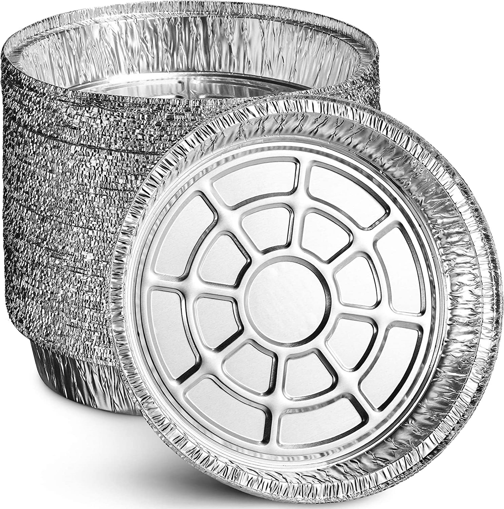 9” Round Aluminum Foil Pans | Disposable Containers with Straight Walls ...