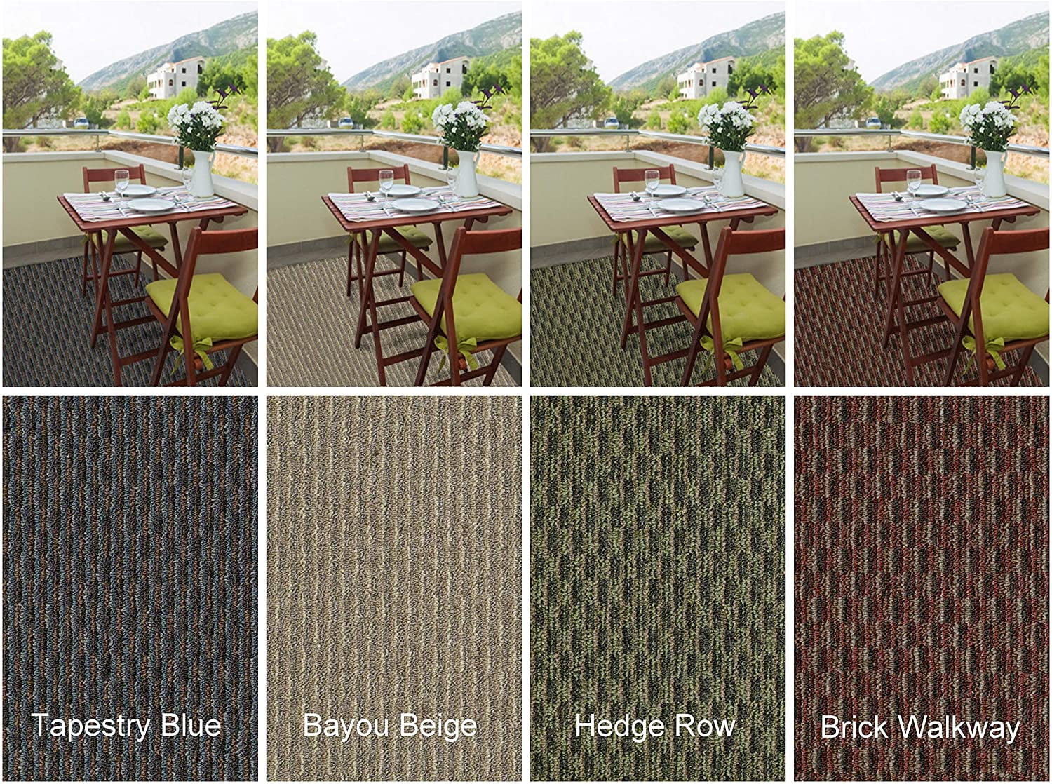 9' Round Hedge Row - Indoor Outdoor Area Rug Carpet Runners with a ...