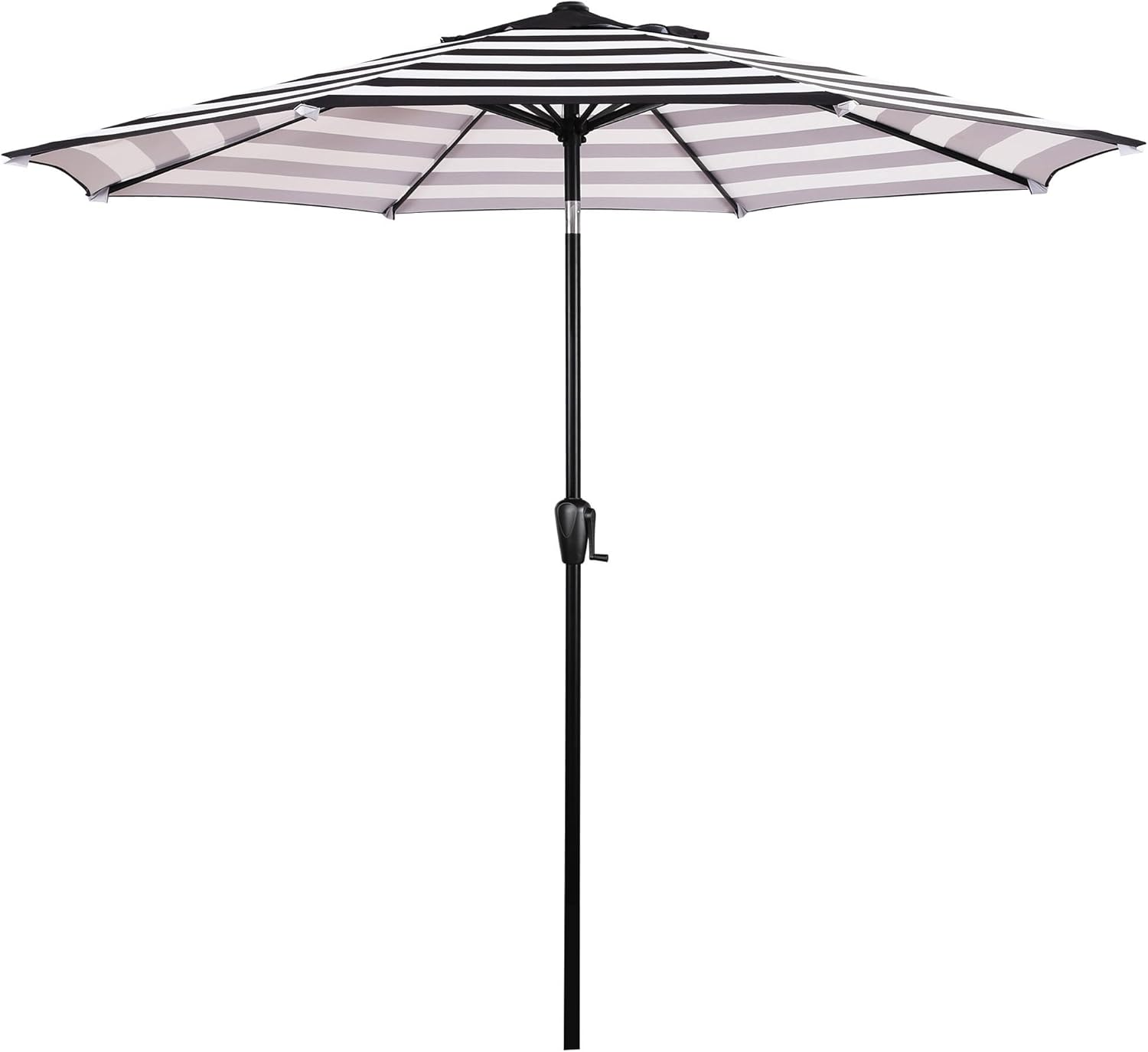 9' Round Patio Umbrella with Push-Button Tilt and Hand Crank Lift ...