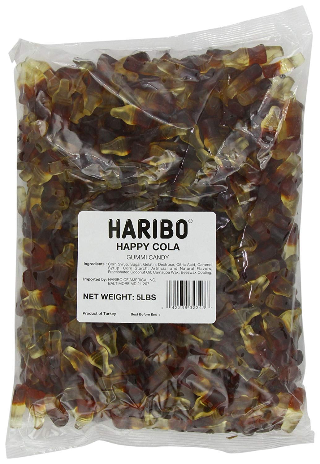 9 SHANI'S Haribo Happy Cola Gummy Candy 5 lbs Bulk Bag Chewy Cola ...