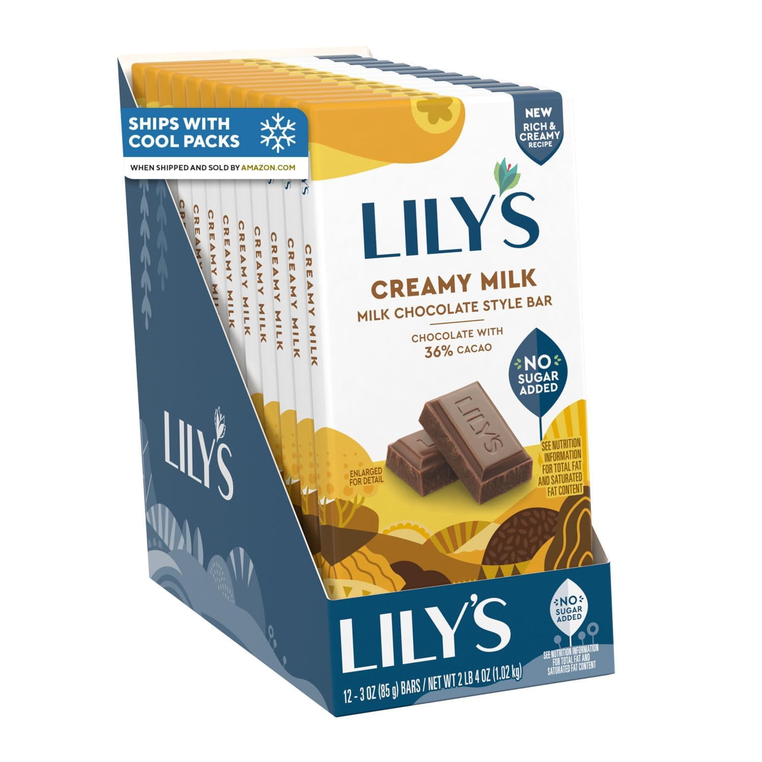 9 SHANI'S Lily's Creamy Milk Chocolate Style Bar, No Sugar Added, 36% Cacao 3 oz Bars - Walmart.com