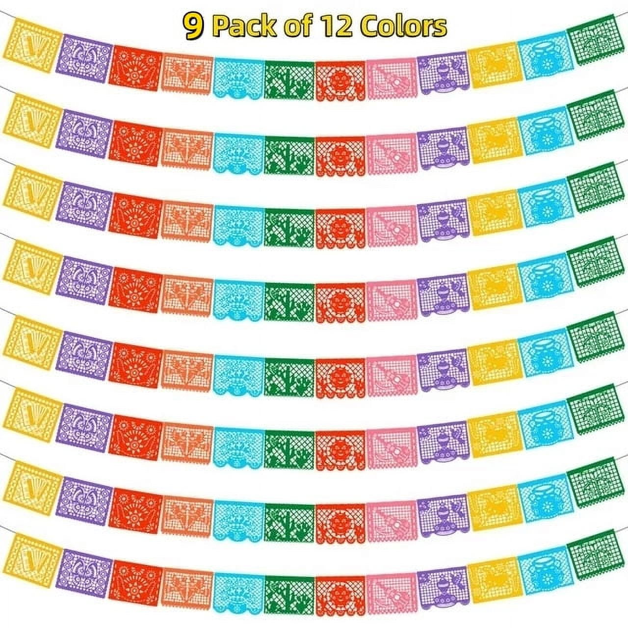 9 Set, 198FT Authentic Mexican Papel Picado Banners - Colorful Decor ...