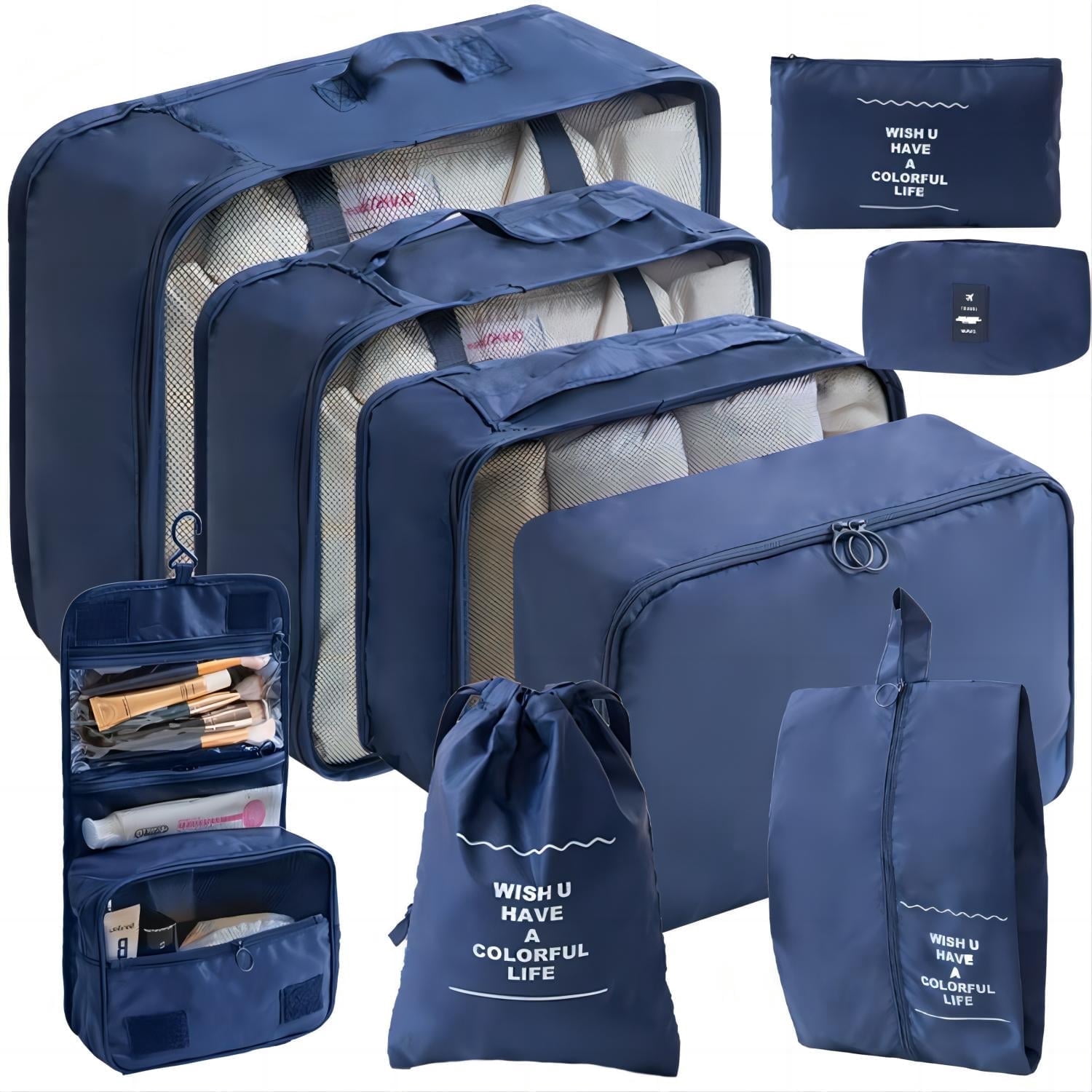 9 Set Packing Cubes for Suitcases, Luggage Organizers with 4 ...
