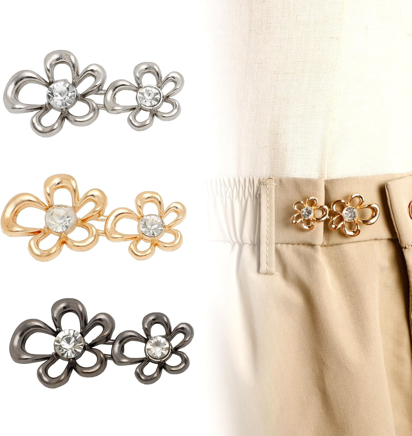 9 Sets Adjustable Jeans Button, No Sew Detachable Button Pins, Great ...