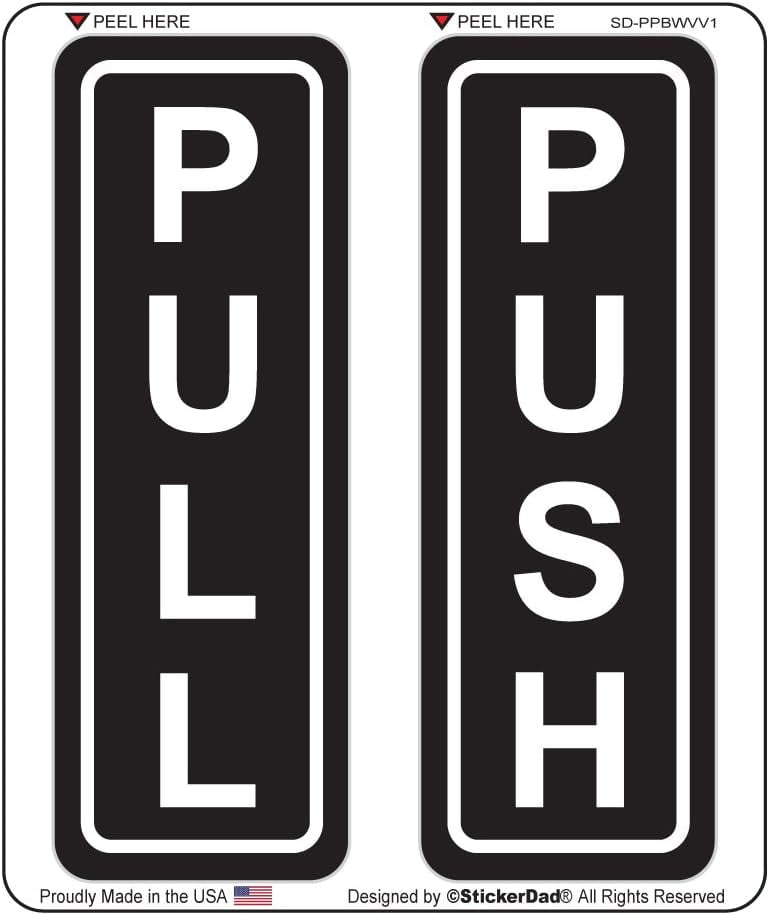 9 Sets - StickerDad® Business - Push Pull Vertical Door Stickers - Full ...