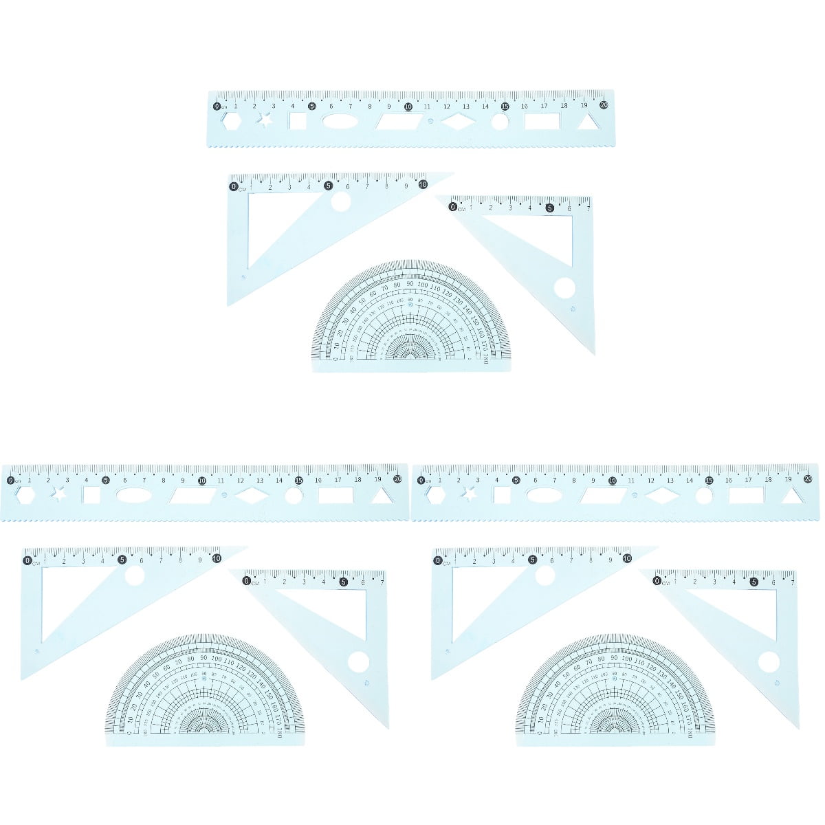 9 Sets of Protractor Student Drafting Ruler Engineering Drawing Supply ...