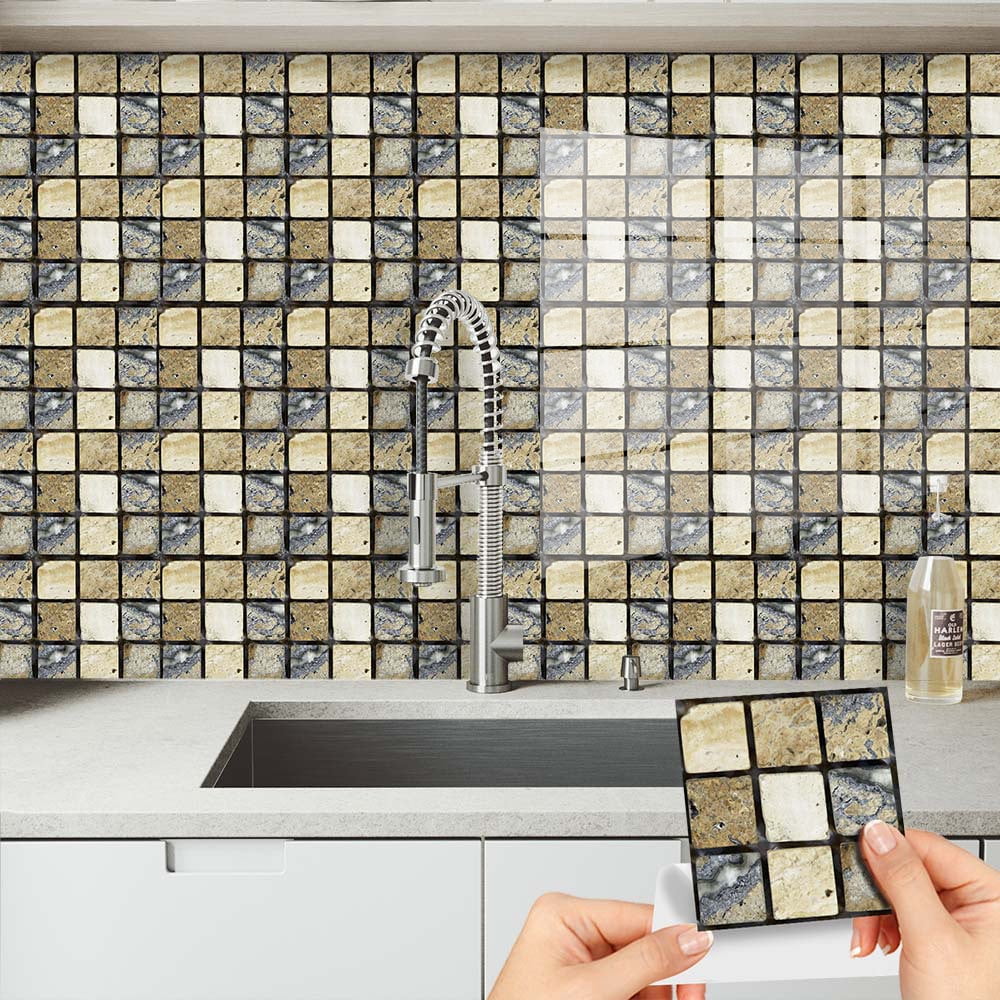 9 Sheet Peel and Stick Tile Waterproof Backsplash for Kitchen Vintage ...