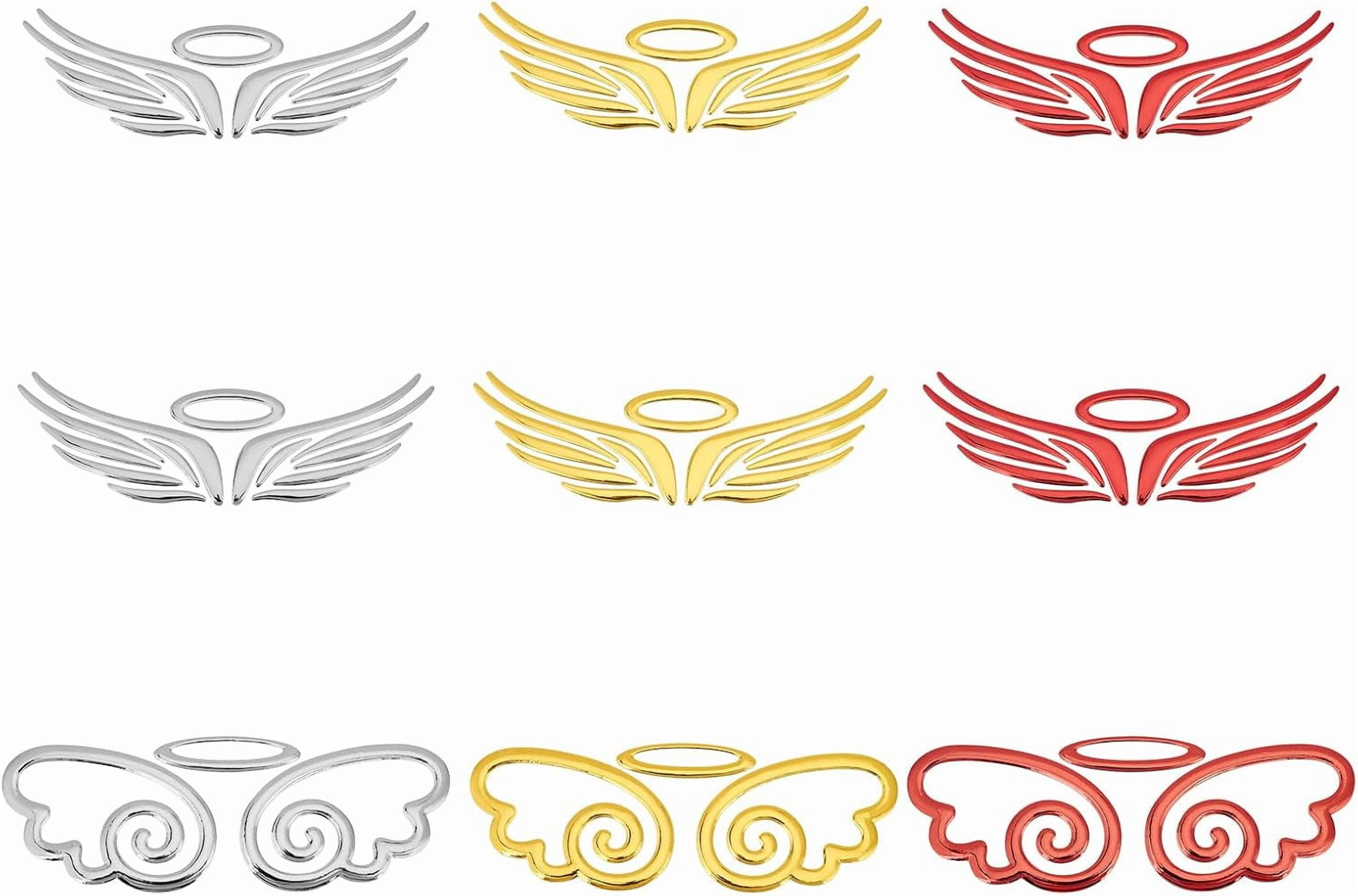 9 Sheets Angel Wings Car Decals 3 Styles Reflective Wing Sticker Sets ...