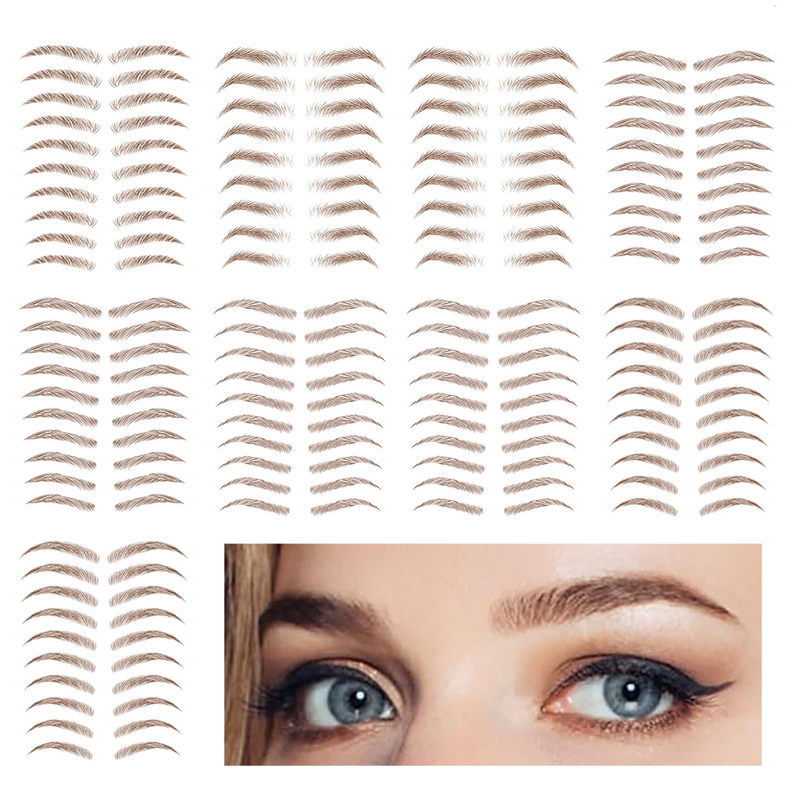9 Sheets Eyebrow Tattoos Realistic Semi Permanent Tattoos For Women ...