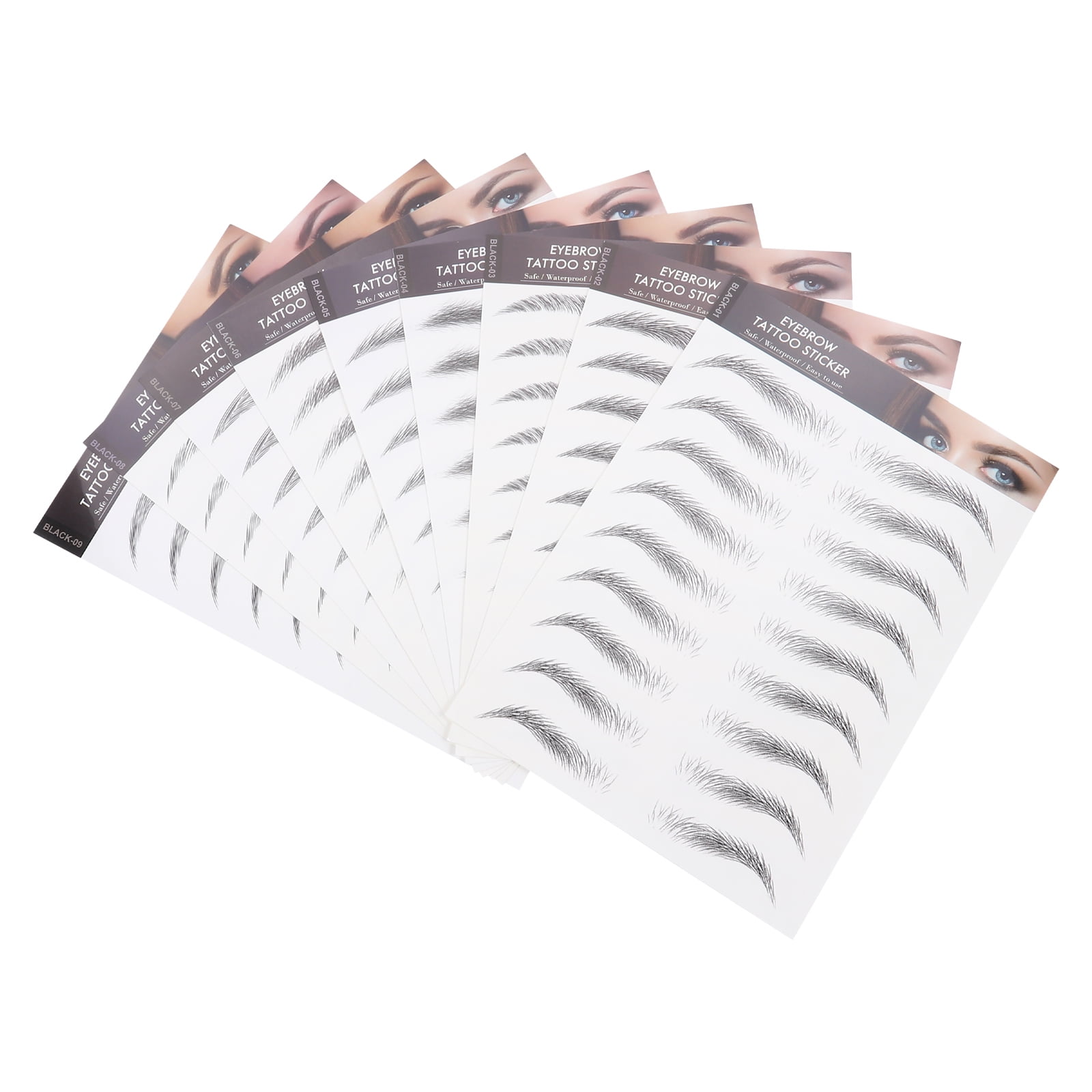 9 Sheets Eyebrows Sticker False Eyebrows Tattoos Temporary Eyebrows ...