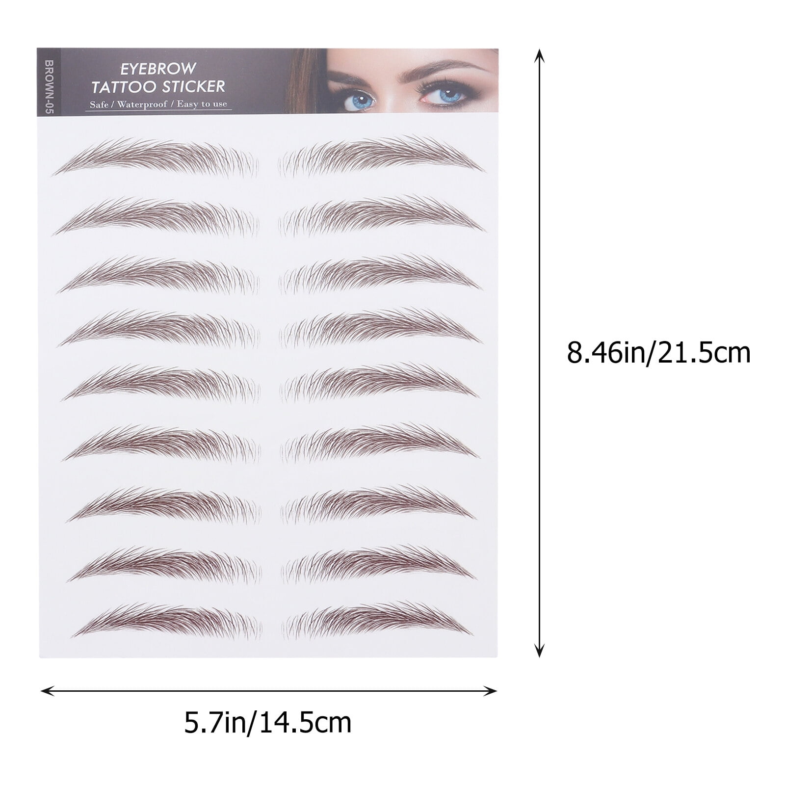 9 Sheets Eyebrows Sticker False Eyebrows Tattoos Temporary - Walmart.com