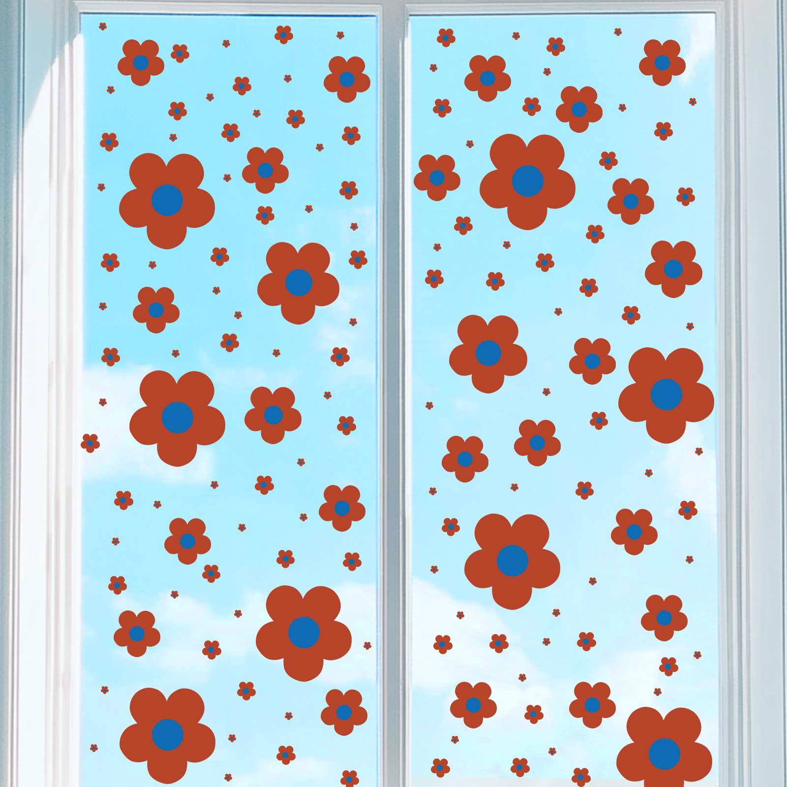 9 Sheets Flowers Window Stickers Wall Decals, PVC Peel and Stick ...