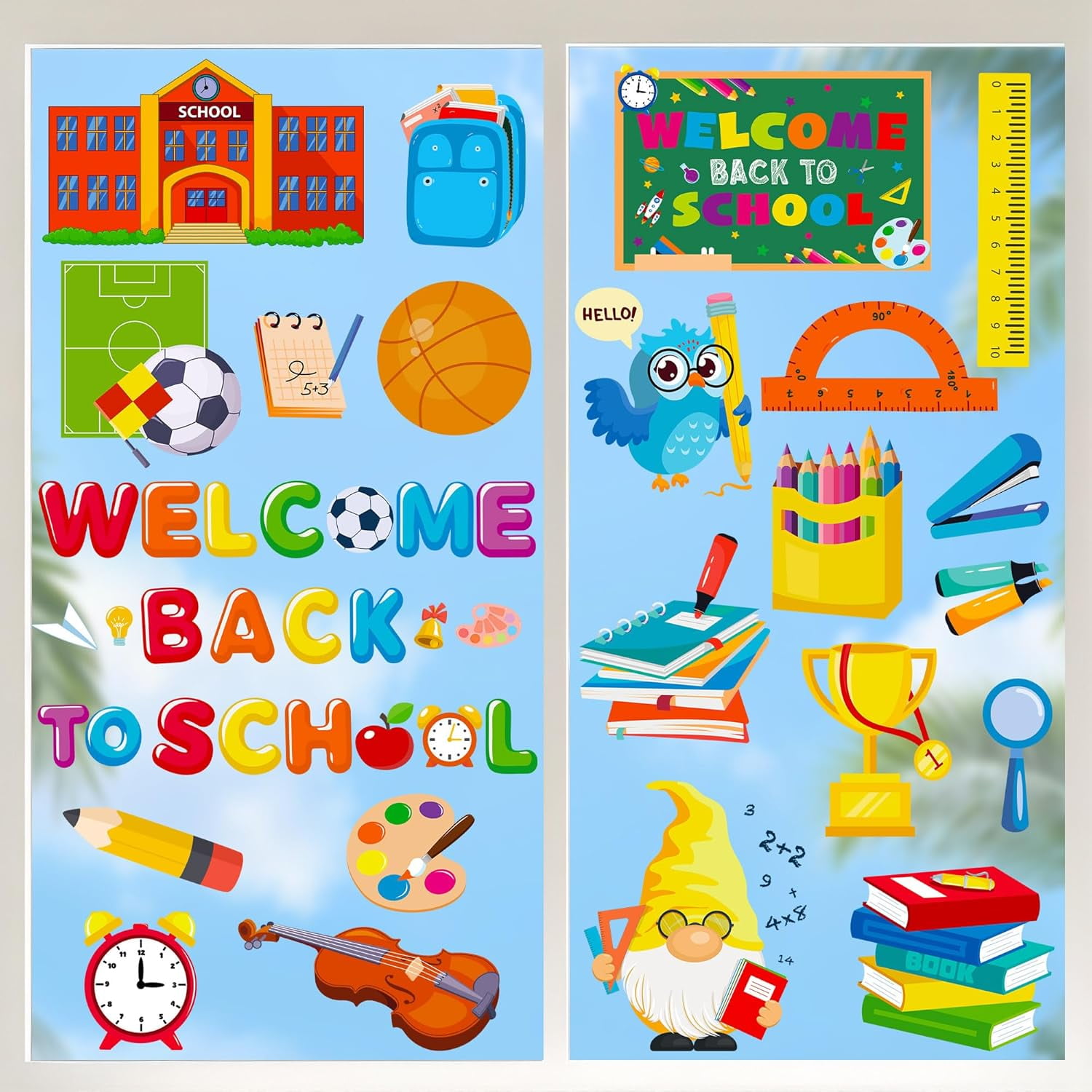 9 Sheets LGBT Rainbow Window Clings, Pride Decorations Window Cling ...