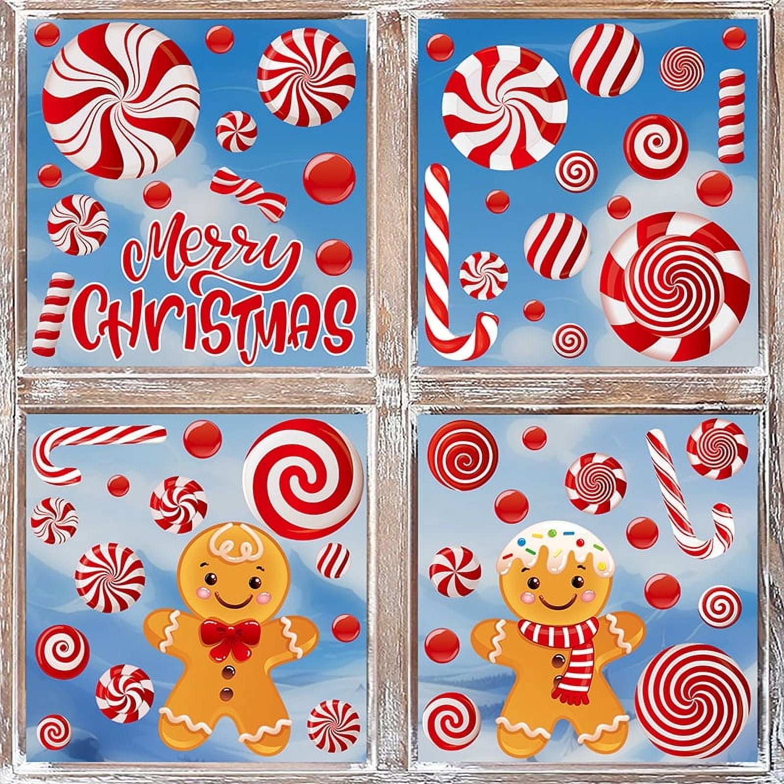 9 Sheets Large Snowflake Window Clings Christmas Decorations ...