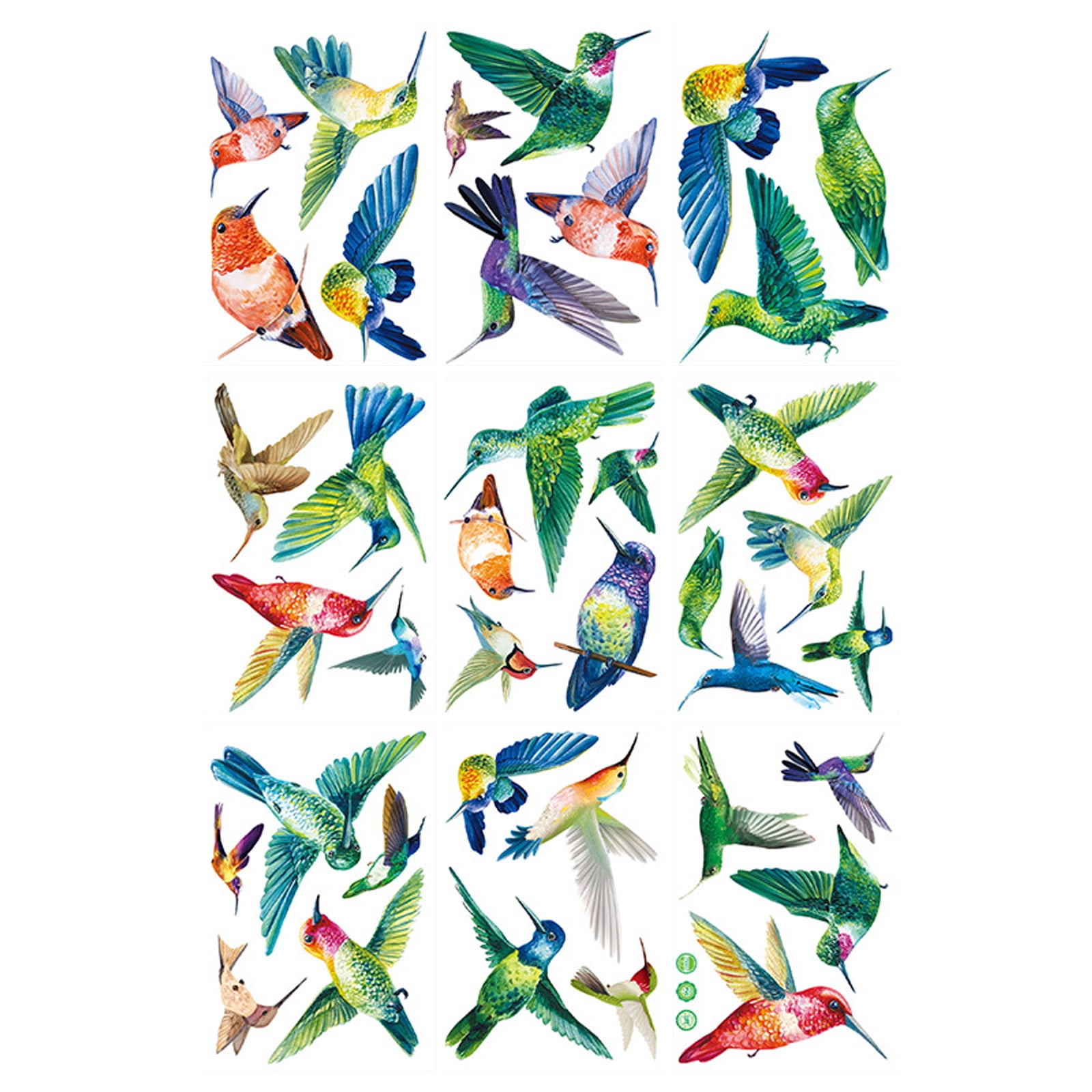 9 Sheets Reusable Spring Window Clings Sticker with Bright Color and ...