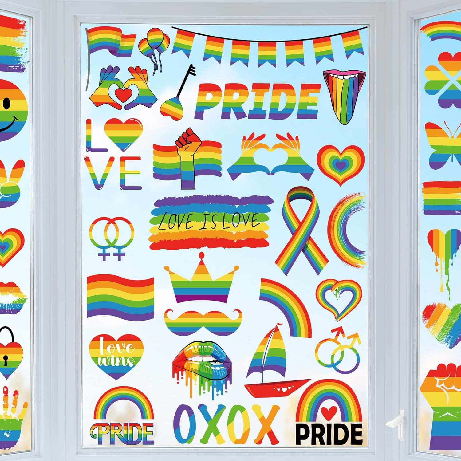 9 Sheets Summer Window Clings, Double Sided Summer Window Clings for ...