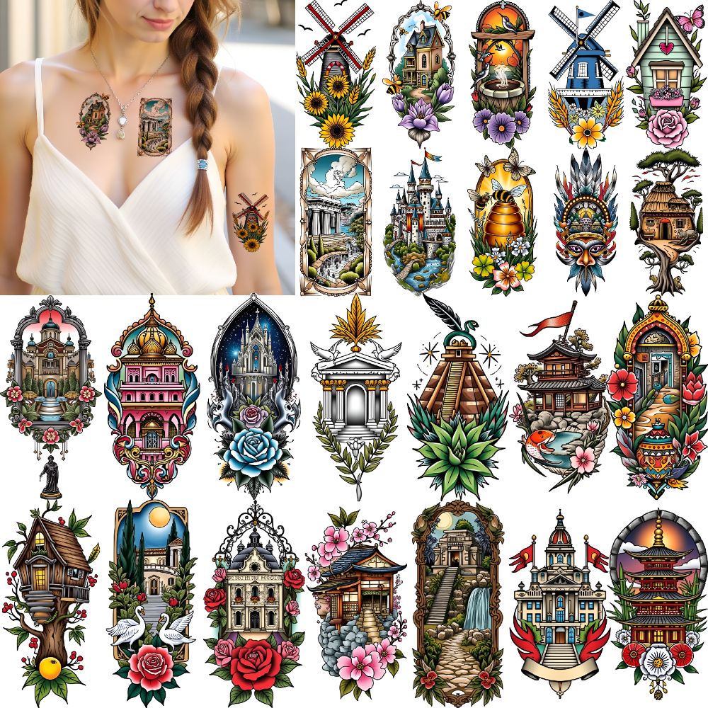 9 Sheets Temporary Tattoo Stickers Waterproof Lasting Body Stickers ...