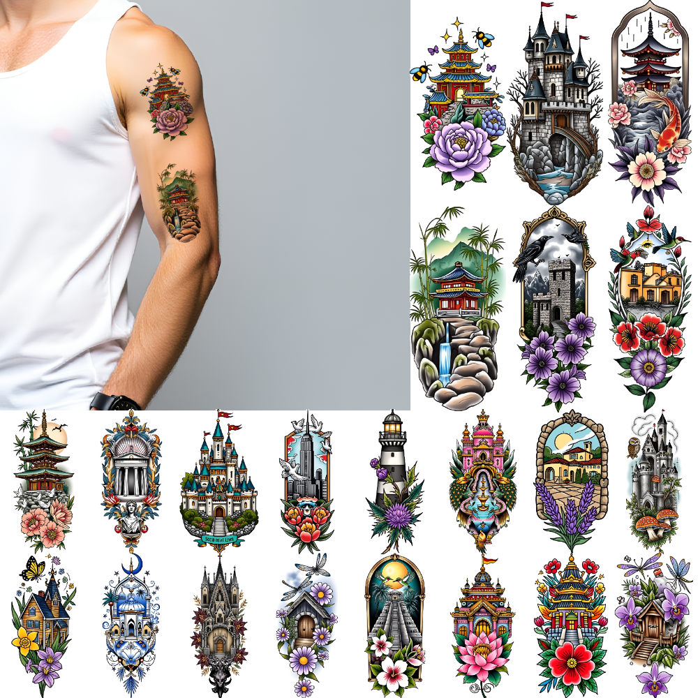 9 Sheets Temporary Tattoo Stickers Waterproof Long Lasting Body ...