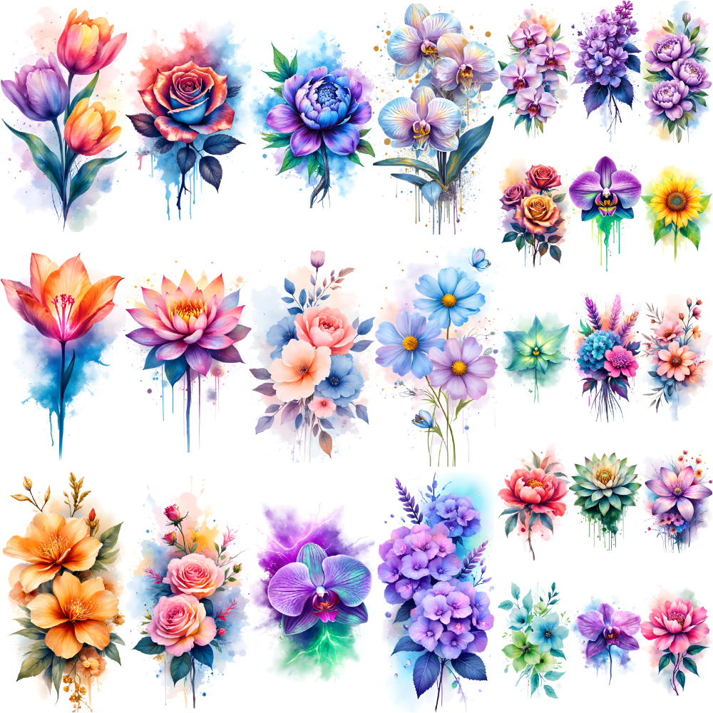 9 Sheets Temporary Tattoos Waterproof Long Lasting Body Stickers Rose ...