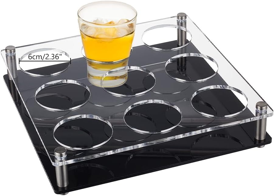 9 Shot Glass Tray Holder Clear Large Aperture Shot Glass Tray Shot ...