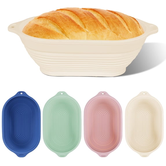 9″ Silicone Round Proofing Basket, Reinforced Steel Rim Ring ...
