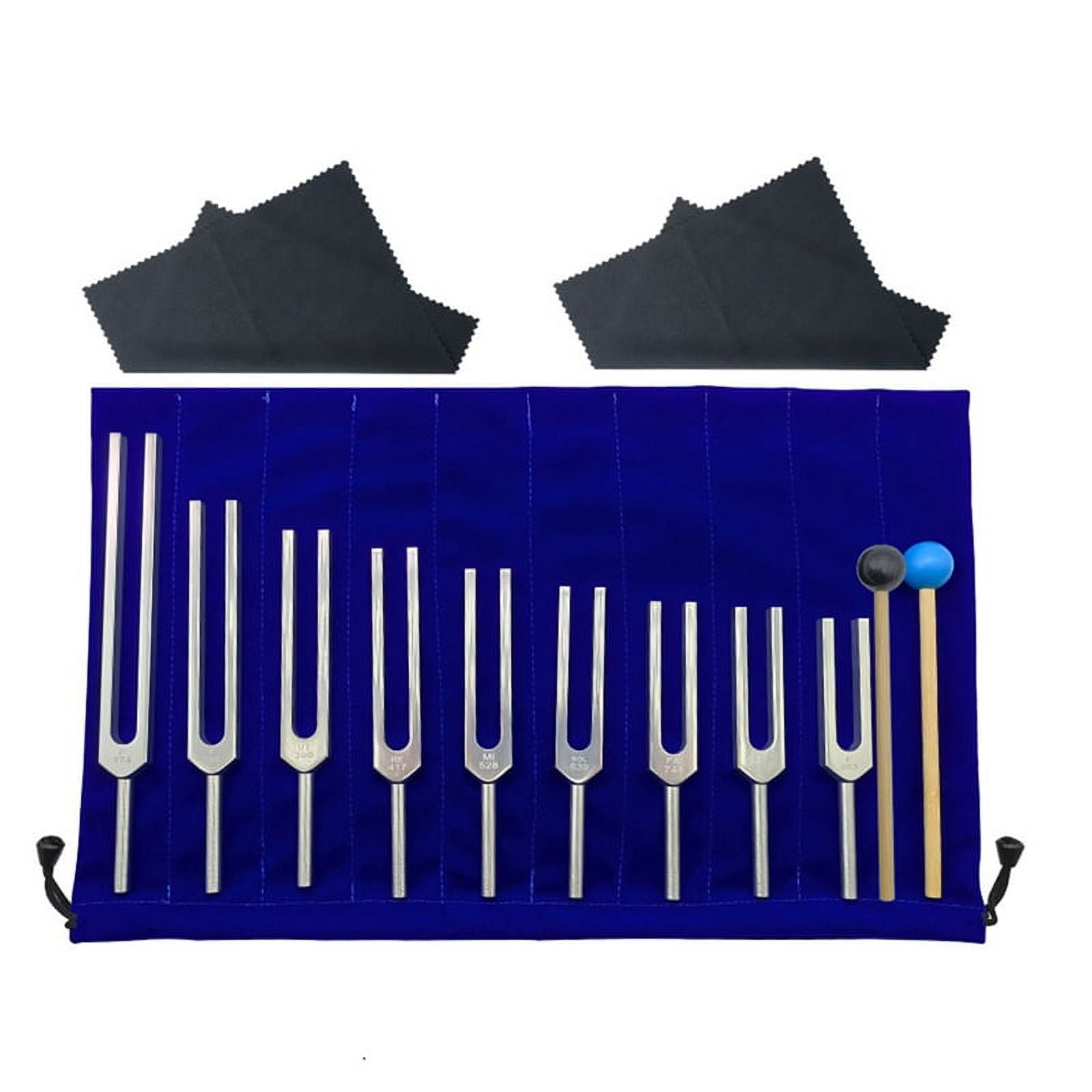 9 Silver Tuning Forks for Healing Chakras, Sound Therapy, Maintaining ...