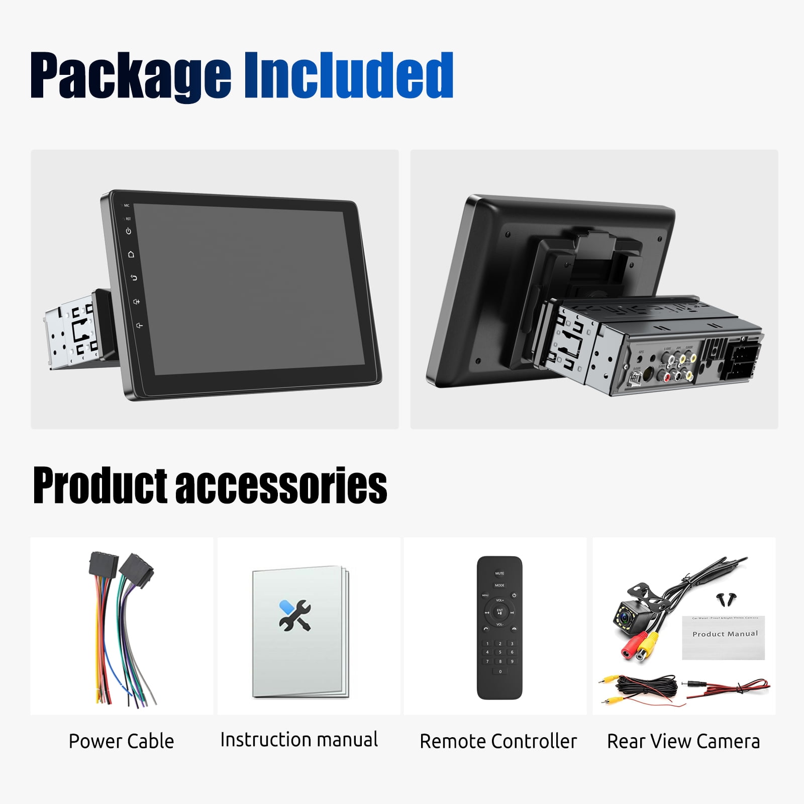 9" Single DIN Wireless CarPlay Android Auto Car Stereo Player Radio IPS ...