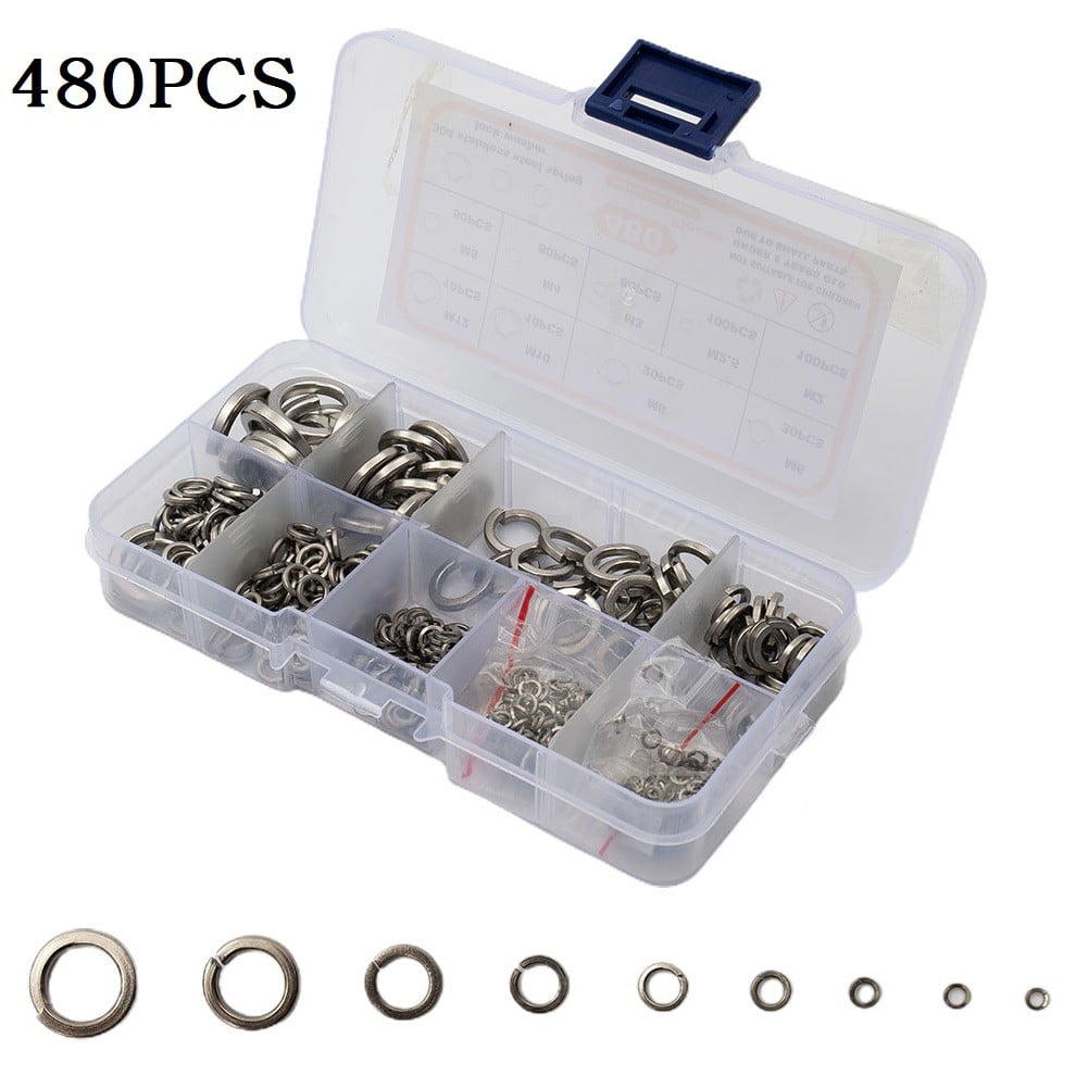 9 Sizes Spring Lock Washer Lock M2-Split Lock Washer Assortment Set ...