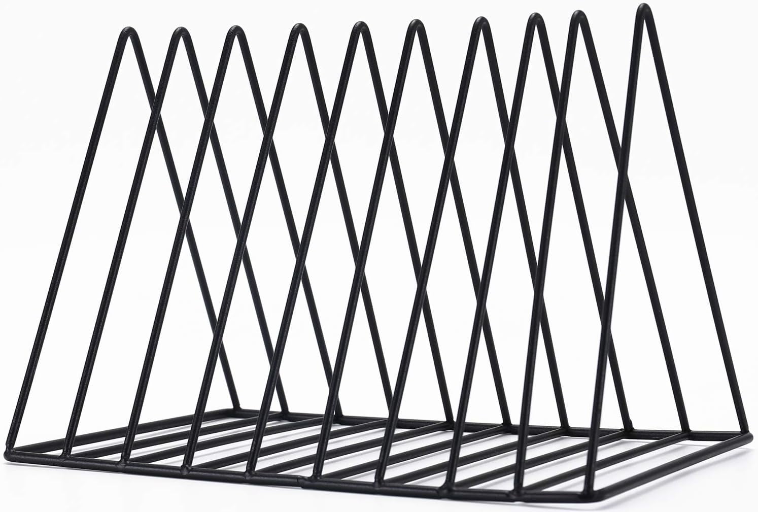 9 Slot Black Magazine Holder,Desktop File Sorter Organizer Triangle ...