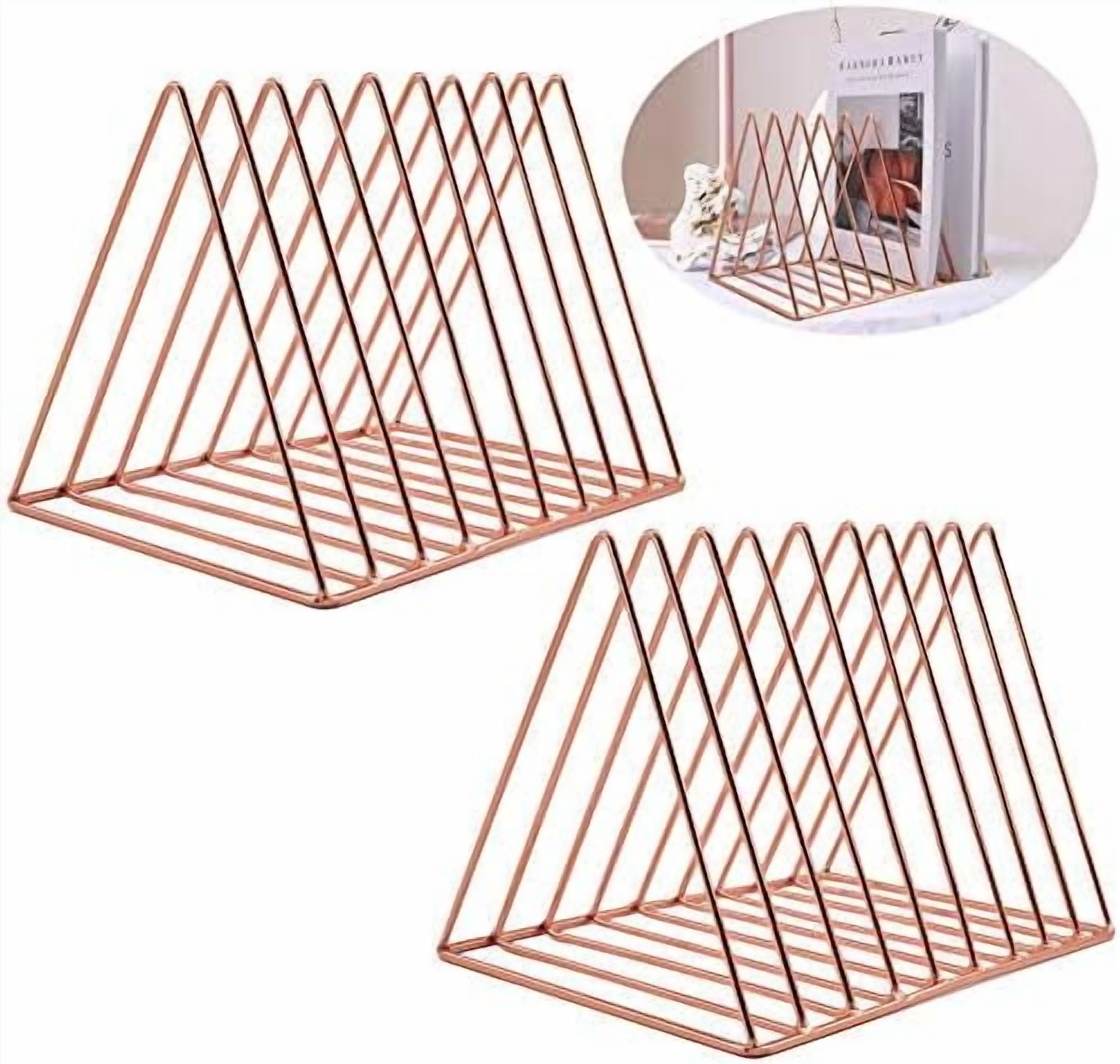 9 Slot Magazine Rack Book Record Holder, Desktop Iron Storage Rack ...