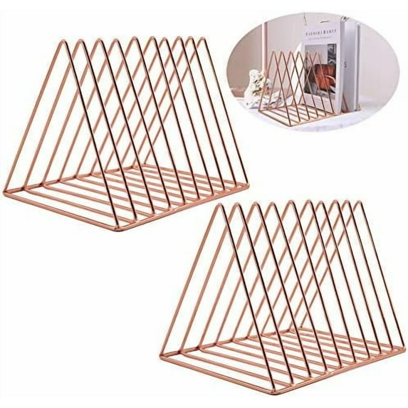 9 Slot Magazine Rack Book Record Holder, Desktop Iron Storage Rack ...