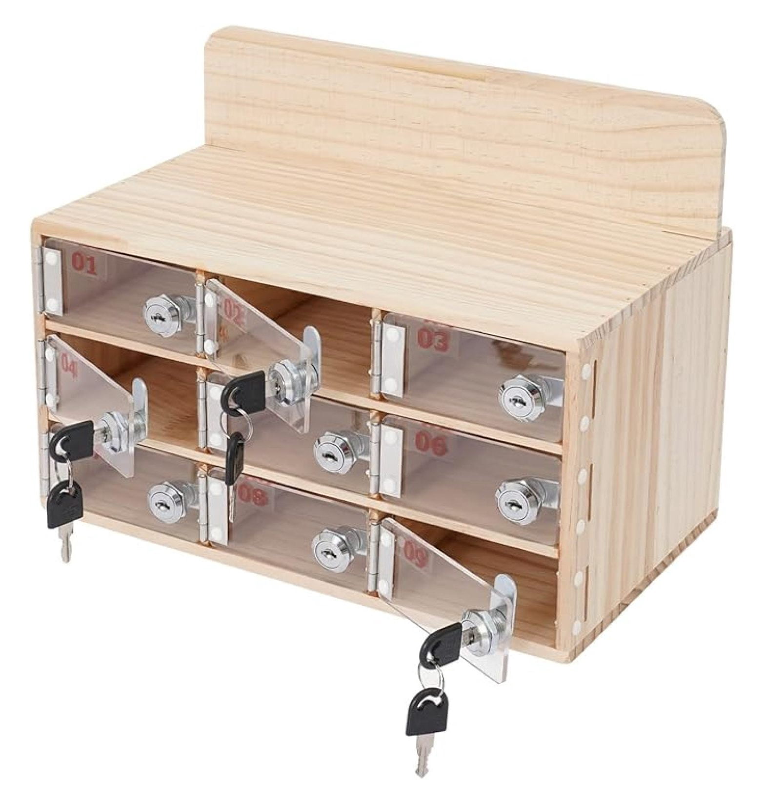 9 Slots Cell Phone Locker Box for Classroom, Pocket Chart Cell Phones ...