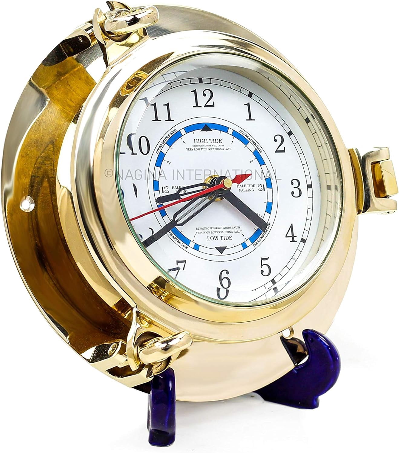 9" Solid Brass Porthole Time and Tide Clock - Walmart.com