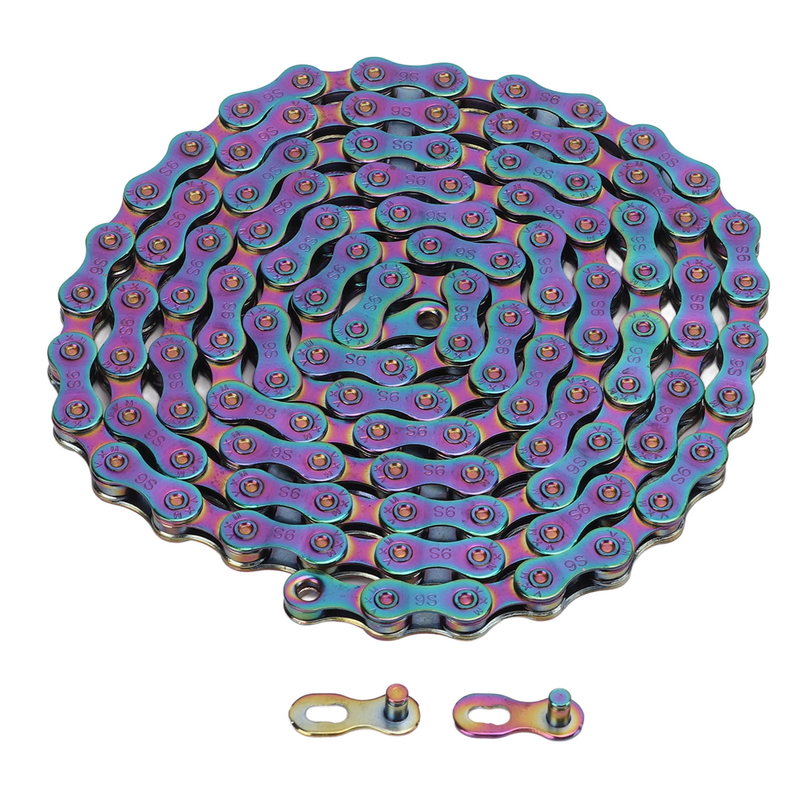 9 Speed Carbon Steel Bicycle Chain Colorful for Mountain Bike - Heat ...