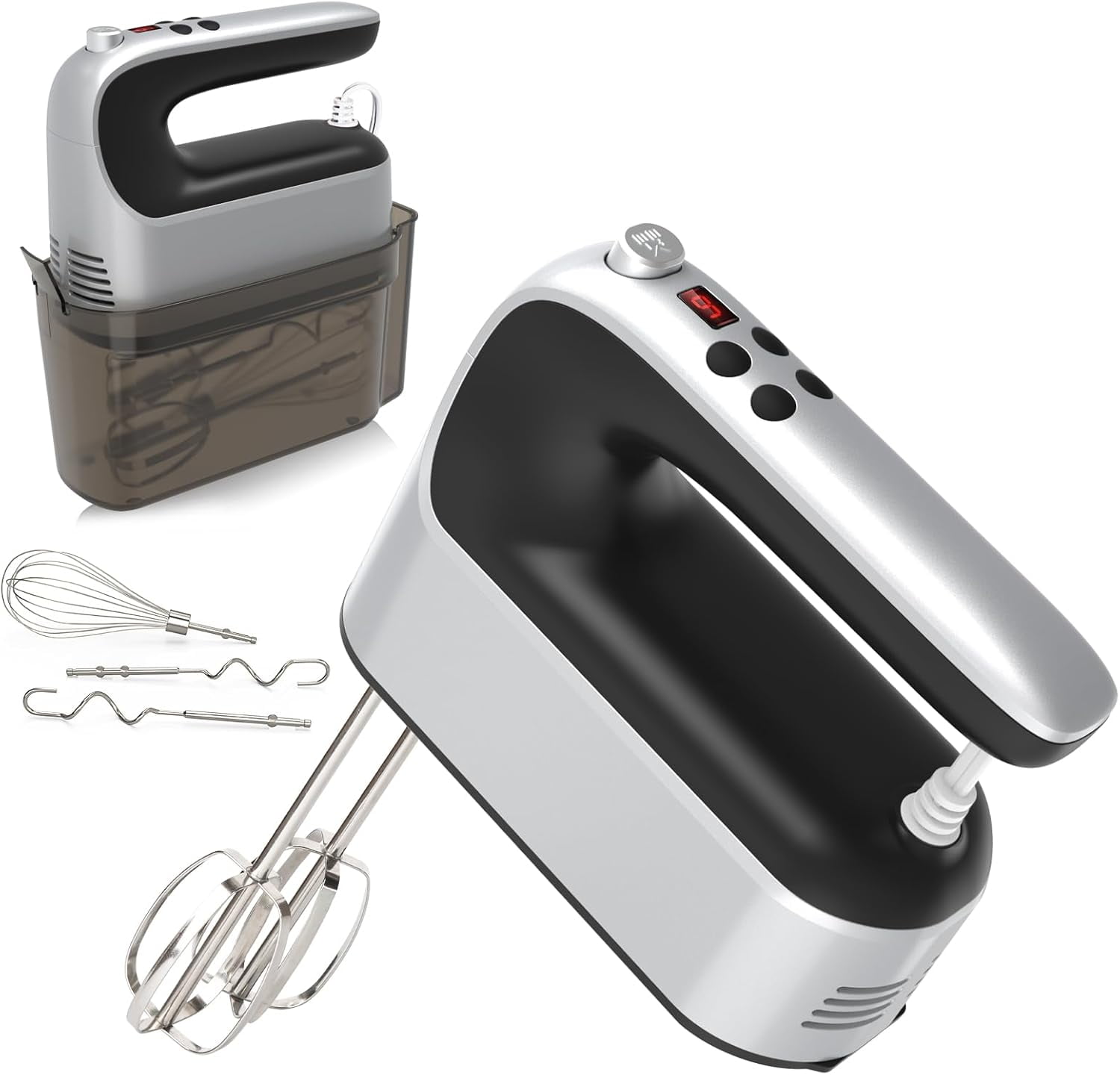 9-Speed Digital Hand Mixer Electric, 400W DC Motor, Hand Mixer electric ...